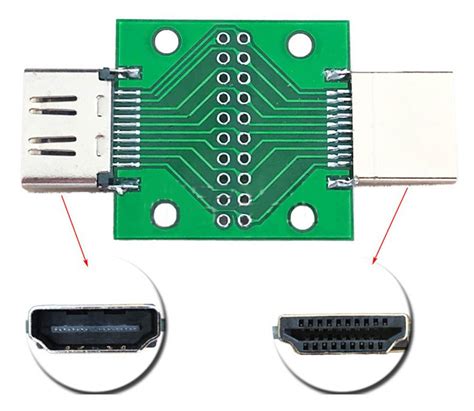Hdmi Gold Male To Female 19 Pins Breakout Board Connector All Top Notch