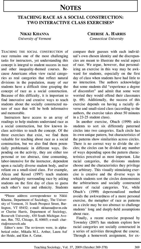 Race As A Social Construct Can Best Be Described As