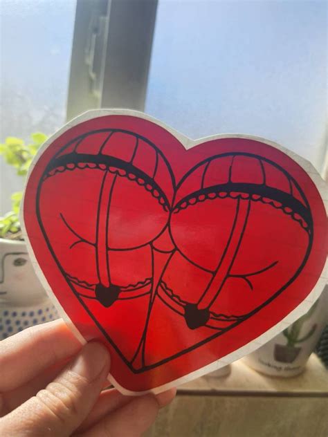 Heart Shaped Butt Vinyl Sticker Etsy