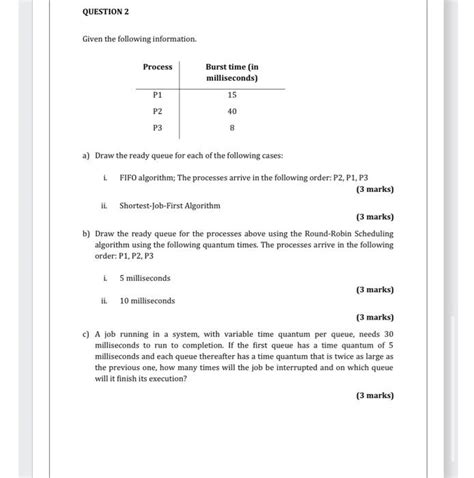 Solved Given The Following Information A Draw The Ready