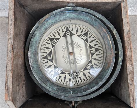 Early 1900s Brass Ship Compass Antique Gimballed Baker Compass Co Est 1878 Portland Maine Etsy