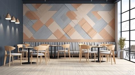 매혹적인 인테리어 카페 공간 매혹적인 벽 장식을 갖춘 절묘한 3d 렌더링 식탁 배경 테리 배경 카페 배경 이미지 Hd