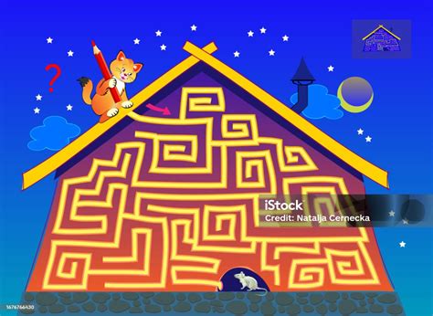 어린이와 성인을 위한 미로가 있는 논리 퍼즐 게임 고양이가 마우스의 경로를 찾도록 도와주세요 아이들 수수께끼 책을 위한 워크시트