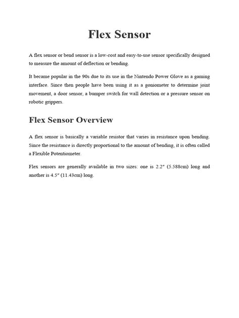 Flex Sensor Download Free Pdf Electrical Resistance And Conductance
