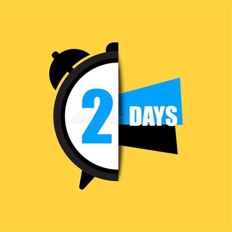 Countdown Timer Graphic Number Two Focus Bold 2 Days Text Bright