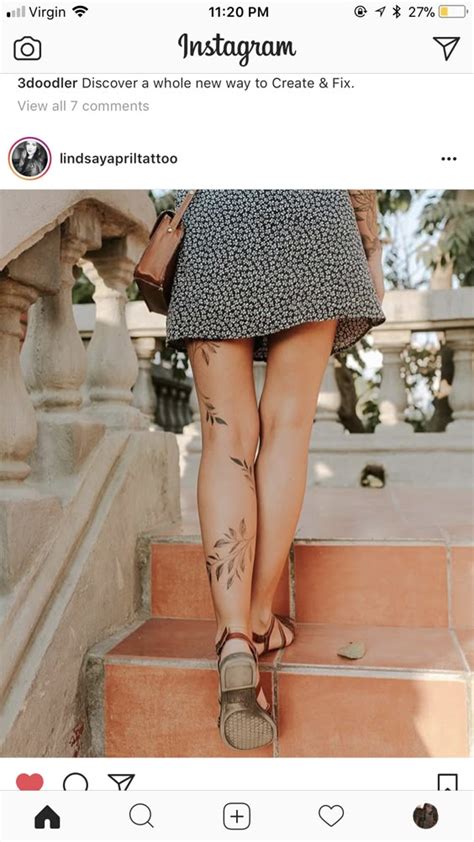 21 Cutiest Leg Tattoo For Women Nail Idea