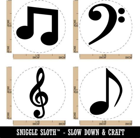 Jual Musical A B C D E Music Notes Treble Bass Clef Eighth Symbols Rubber Stamp Set For