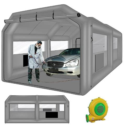 Qileba 공기 주입식 페인팅 스프레이 부스 61x41x27m20x10x9피트 송풍기 포함 110 티몬