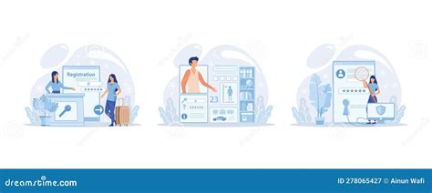 Registration Or Sign Up User Interface People Using Secure Login And Password Account Data For