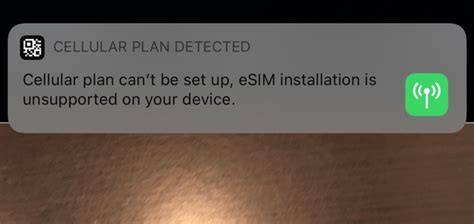 Error Cellular Plan Can T Be Set Up Esim Installation Is Unsupported