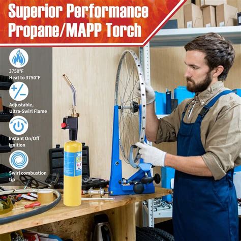 Propane Torch Head High Intensity Mapp Gas Torch Kit Map Pro Trigger Start Torch Head For