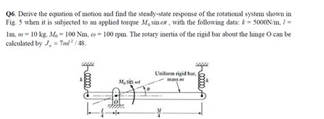 Solved Derive The Equation Of Motion And Find The