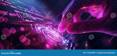 The Pink And Purple Visualization Of Digitalization Of Cyber Attack Data Theft Hacking And