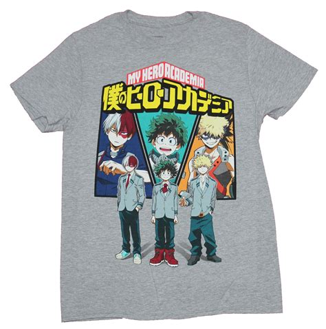 My Hero Academia Mens T Shirt Bakugo Deku And Todoroki Suited Trio Und