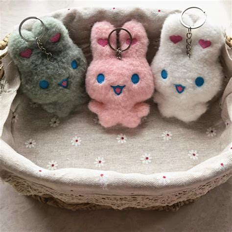 귀여운 만화 푸른 눈 토끼 플러시 인형 열쇠 고리 10cm 귀여운 여자 소녀 가방 매력적인 열쇠 고리 장난감 자동차 열쇠 고리 소녀 선물 Aliexpress