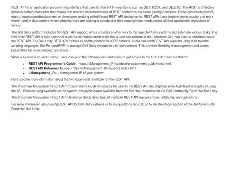 Rest Api Dell Unity Unisphere Overview Dell Technologies Info Hub