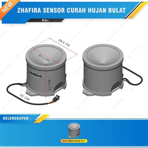 Jual Evoteknologi Sensor Curah Hujan Ombrometer Tipping Bucket Rain Gauge Bulat Bulat Pla