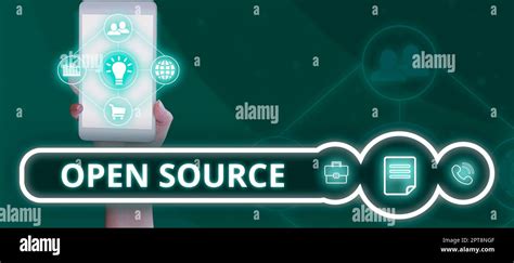 Text Sign Showing Open Source Concept Meaning Contains The Source Code
