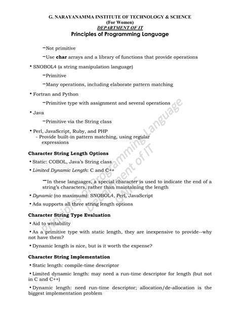 Principles Of Programming Languages Detail Notes Pdf Programming