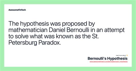 Bernoullis Hypothesis Awesomefintech Blog