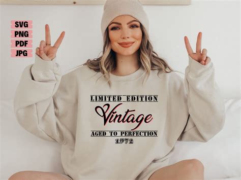Vintage Svg Limited Edition Birthday Svg Aged To Perfection1972 Png