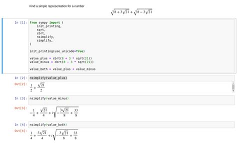 Python Find A Simple Representation For A Number With Sympy Stack