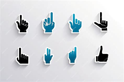 Hand Cursor Icon Set Click Icon Vector Hand Click Pointer Premium Ai