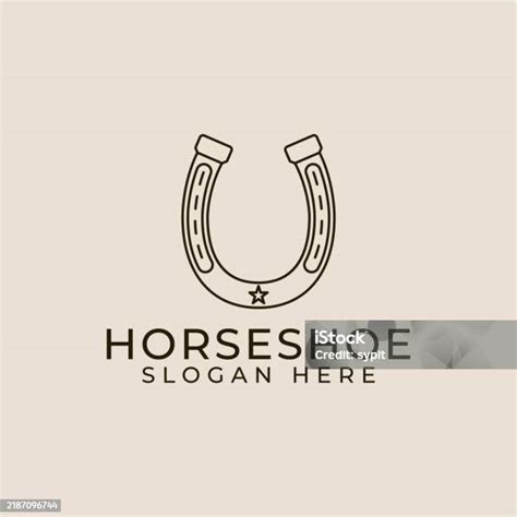 말 신발 라인 아트 로고 아이콘 및 상징 벡터 일러스트 레이 션 미니멀리스트 디자인 가능성에 대한 스톡 벡터 아트 및 기타 이미지 Istock
