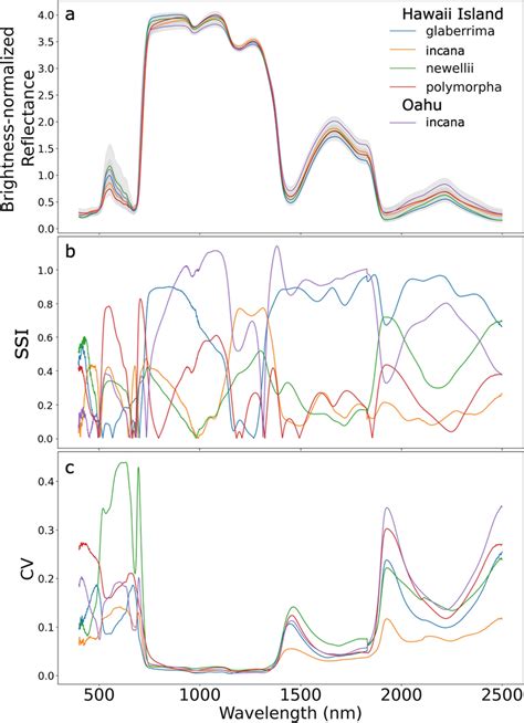 A Mean Brightness Normalized Reflectance Represented As A Percentage Download Scientific