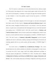 CIS Control Docx CIS Basic Controls The CIS Control Are A Prioritized Set Of Actions That