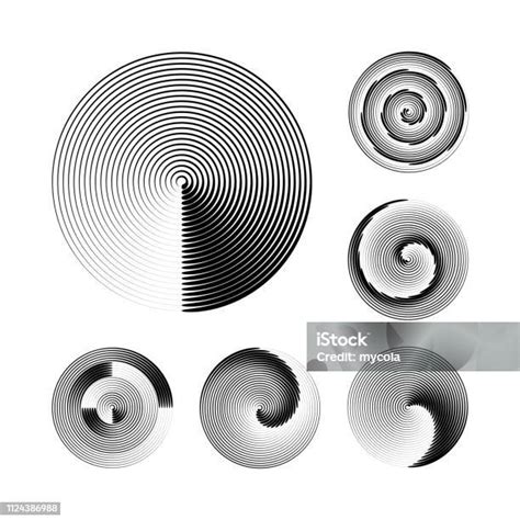 기하학적 인 원형 요소입니다 동그라미 형태로 라인입니다 기술 라운드 패턴 디자인 요소 또는 어떤 프로젝트 동심성에 대한 스톡 벡터 아트 및 기타 이미지 Istock