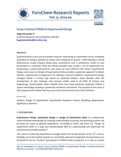 Pdf Essay Common Pitfalls In Experimental Design