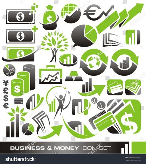 Business Money Finance Icons Logos Symbols Stock Vector Royalty Free