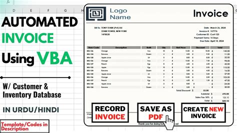 Excel Vba Tutorial Create Automated Invoices With Customer And Inventory