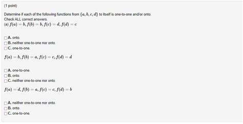solved 1 point determine if each of the following