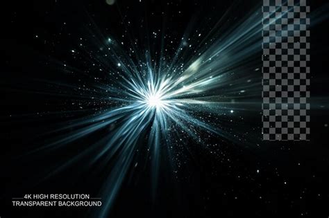 투명한 배경에 빛나는 요소를 가진 추상 ⁇ 터 배경 과학적 방향 프리미엄 Psd 파일