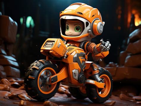 Premium AI Image Pedaling Prodigy The Tiny Robot On A Bike Bike Bot Adventures A Miniature
