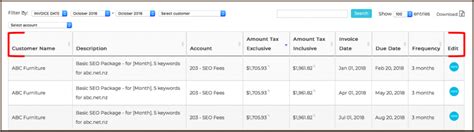 Line Items Table Ordering And Filtering Beanbox