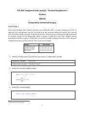 Practical Assignment 1 Memo 1 Pdf STK 320 Categorical Data Analysis Practical Assignment