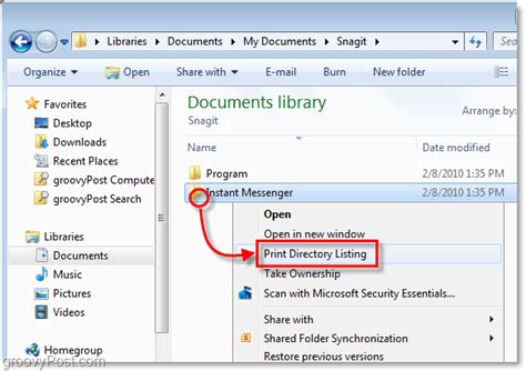 How To Add Print Directory To The Windows 7 Context Menu