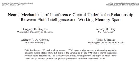 Interference Control Working Memory Training