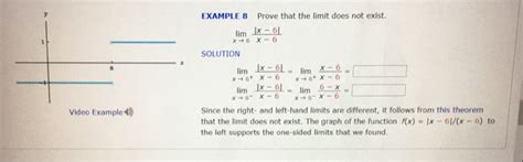 Solved EXAMPLE Prove That The Limit Does Not Exist Lim Chegg Com