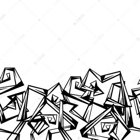 带角的抽象卷发的无缝模式。素材图片免费下载 千库网