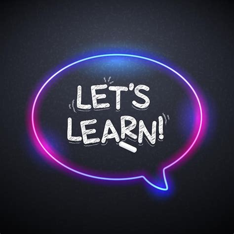 Premium Vector Lets Learn Lettering With Neon