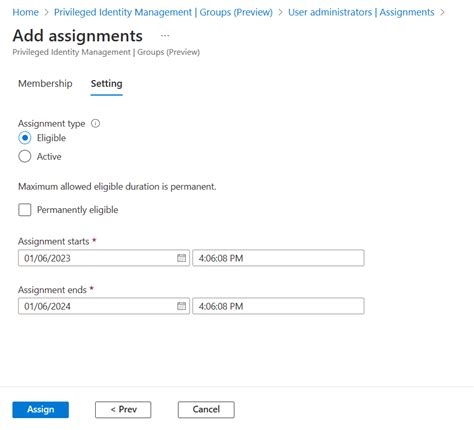 Assign Eligibility For A Group In Privileged Identity Management Azure Docs