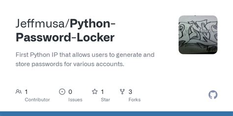 Github Jeffmusapython Password Locker First Python Ip That Allows