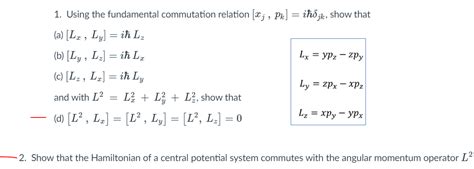 Solved 1 Using The Fundamental Commutation Relation X