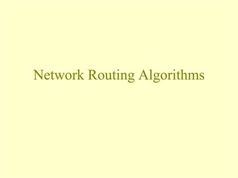 Routing Algorithms Pptx Computer Networking Computing
