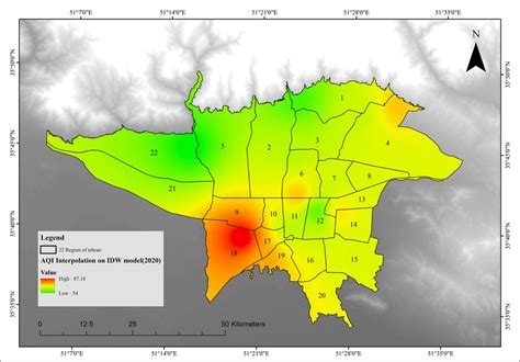 Aqi Average Interpolation Since 2020 Based On The Inverse Distance