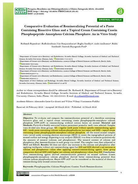 Comparative Evaluation Of Remineralizing Potential Of A Paste